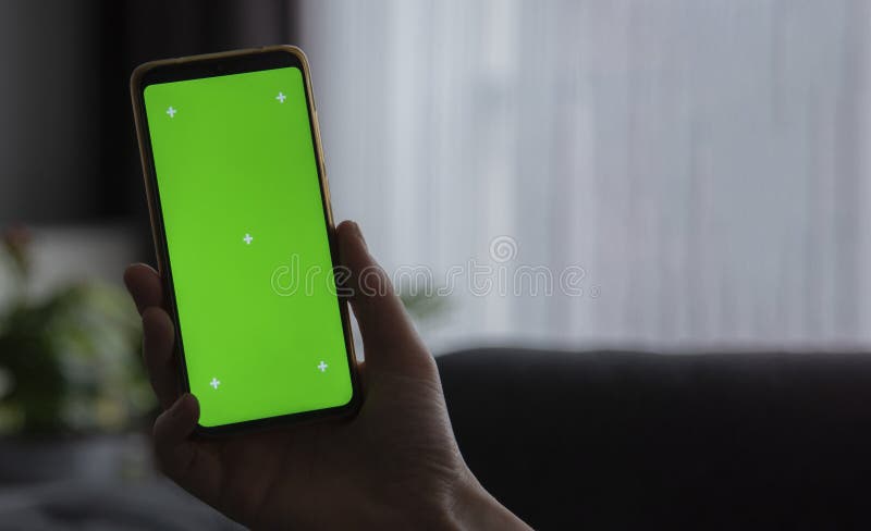 Smartphone with Green Chroma Key Screen Stock Photo - Image of media ...