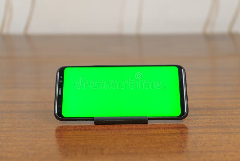Smartphone with Green Screen Display for Mock-ups To Use in a Graphic ...