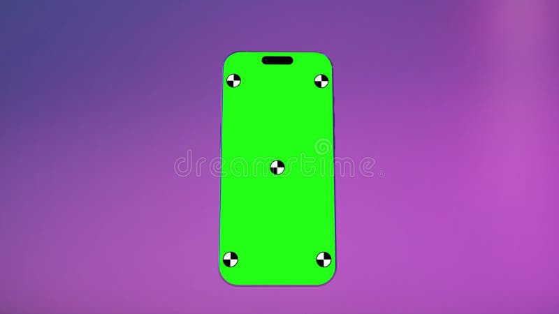 Smartphone with Green Screen and Marks for Tracking on Gradient ...