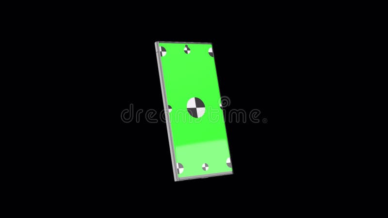 Smartphone with Green Screen and Marks for Tracking. Phone Display with ...
