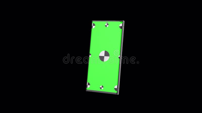 Smartphone with Green Screen and Marks for Tracking. Phone Display with ...