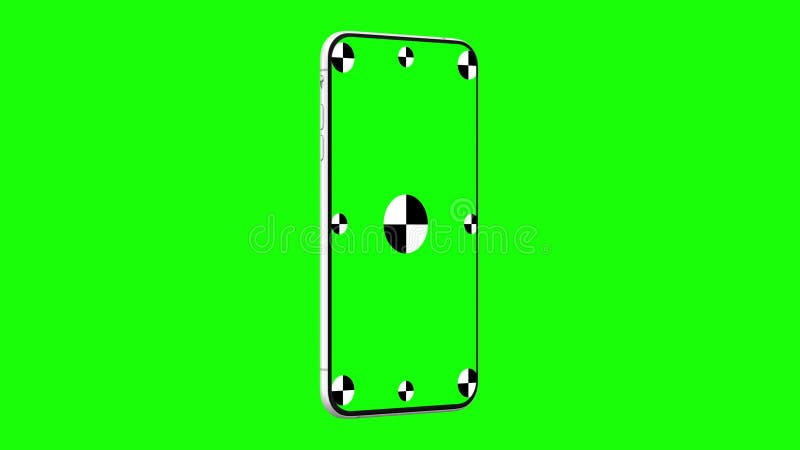 Smartphone with Green Screen and Marks for Tracking. Phone Display with ...