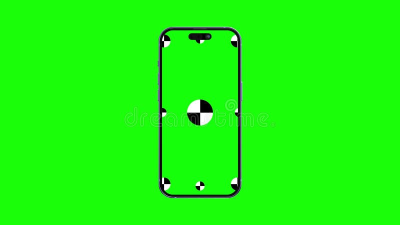 Smartphone with Green Screen and Marks for Tracking. Phone Display with ...