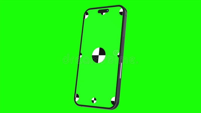 Smartphone Green Screen Rotating on Green Background. Smartphone Motion ...