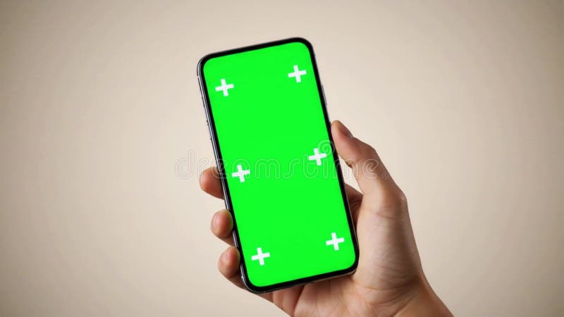 Smartphone with Green Screen and Tracking Markers Stock Video - Video ...