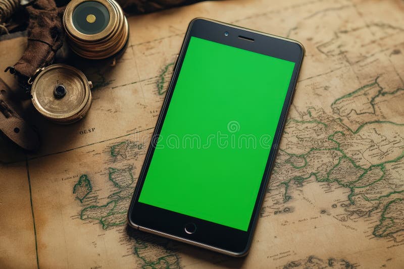 Smartphone Green Screen Vintage Map Background Stock Photos - Free ...