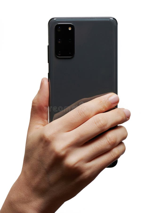 Back View of Smartphone in Hand Stock Photo - Image of communication ...