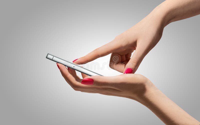 Smartphone in hand stock image. Image of device, media - 50301697