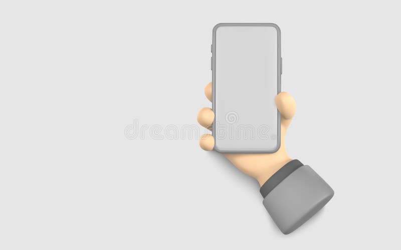 Smartphone in Hand 3D Render with Blank Screen for App, UI, or Website ...
