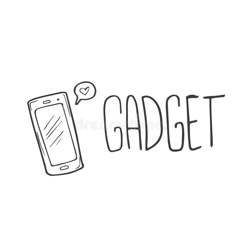 Doodle Smartphone and Gadget Lettering in Vector Stock Vector ...