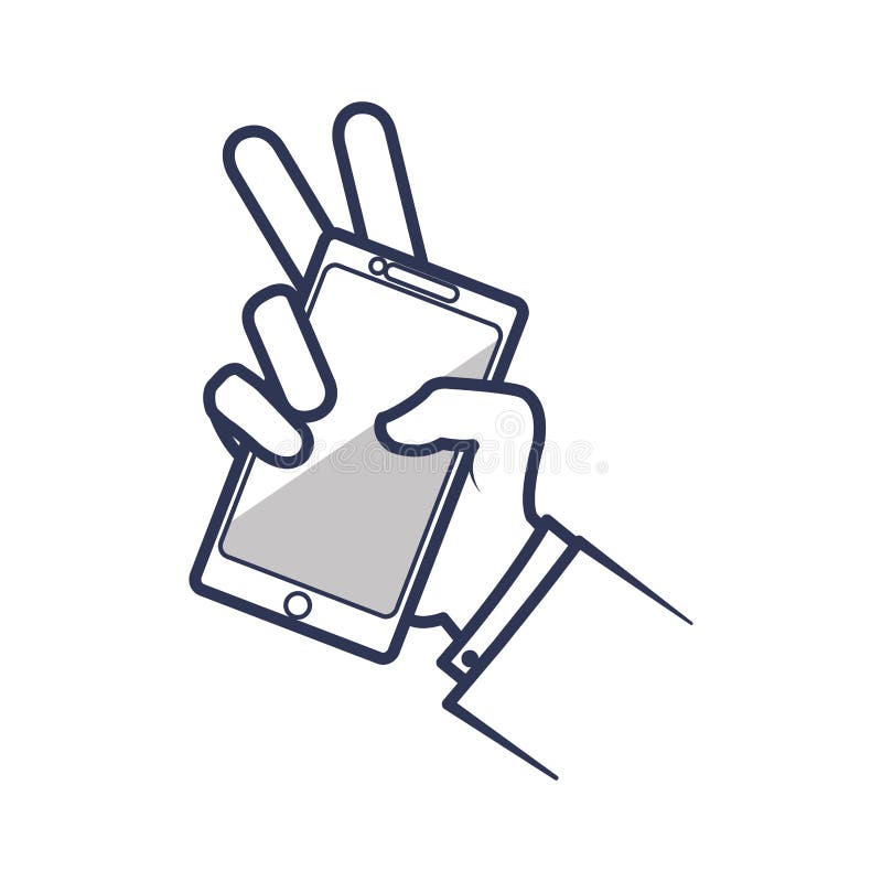 Smartphone Hand Mobile Gadget Technology Icon. Vector Graphic Stock ...