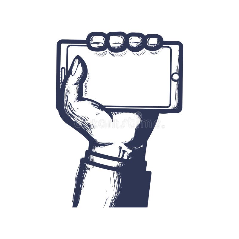 Smartphone Hand Mobile Gadget Technology Icon. Vector Graphic Stock ...