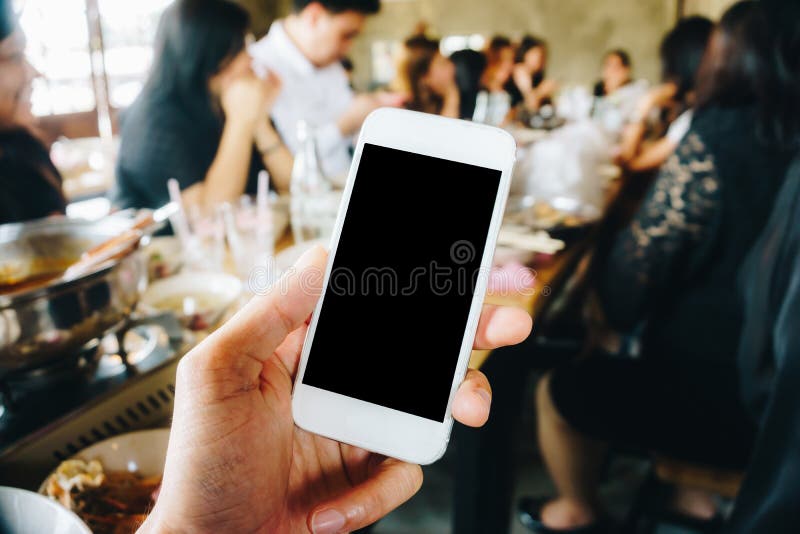 Smartphone in Hand for Order Food and Drink Menu Stock Image - Image of ...