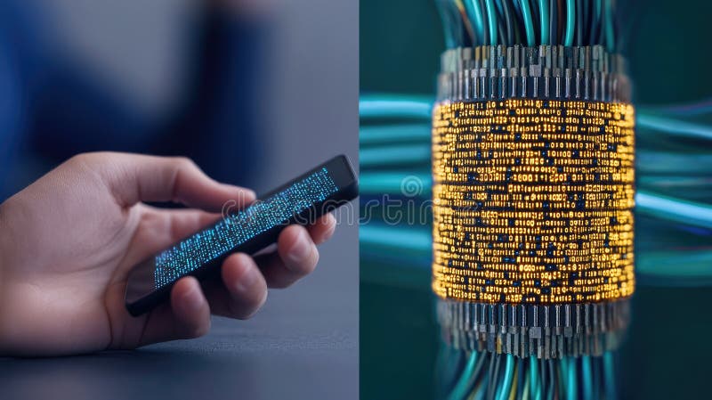 Smartphone in Hand Paired with a Quantum Computer, Showcasing Advanced ...