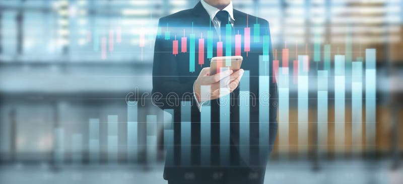 Hand Plan Graph Growth and Increase of Chart Positive Indicators in His ...