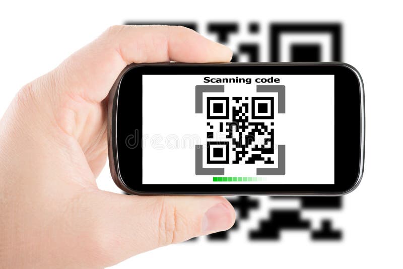 Woman Hand Holding a Phone with Qr Code on the Screen Stock Photo ...