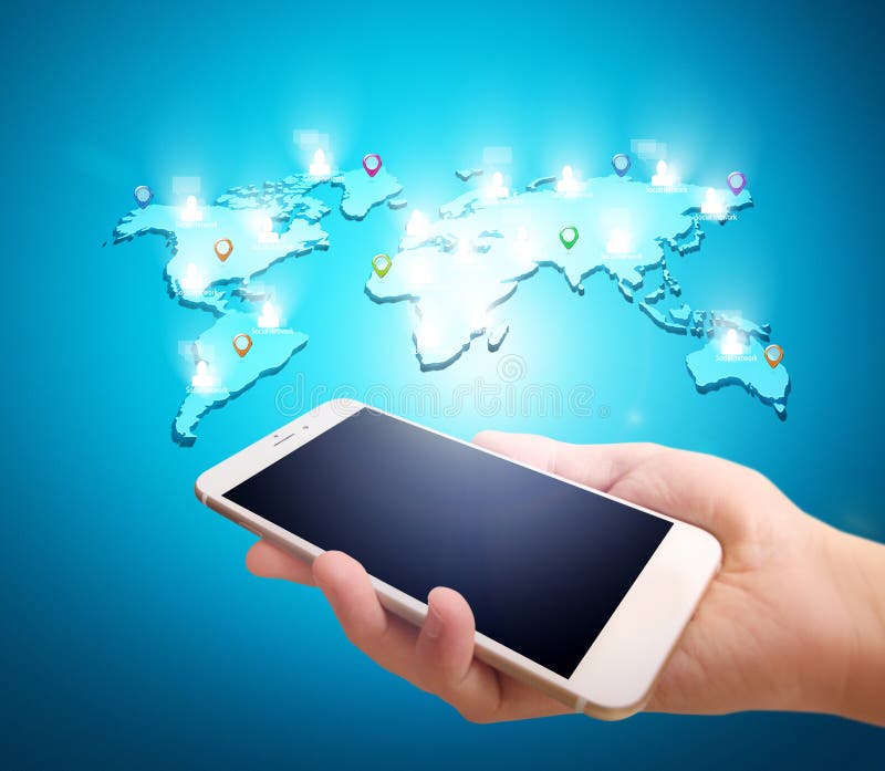 Smartphone in hand stock image. Image of phone, interface - 57313037