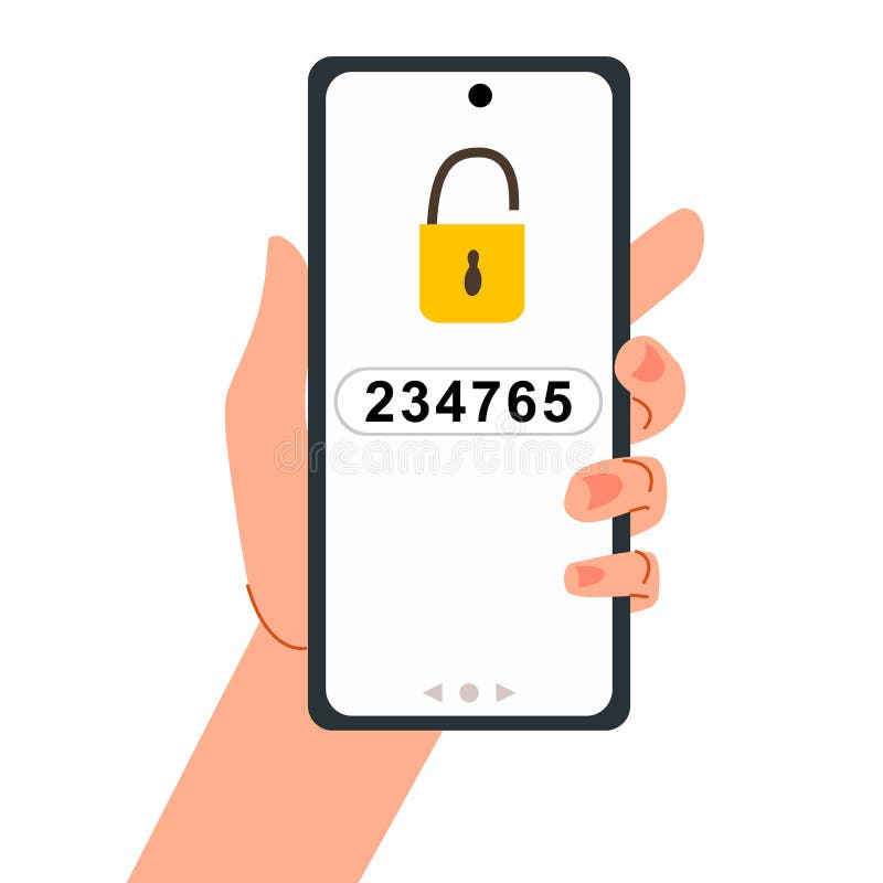 Smartphone in Hand. Two-factor Authentication Stock Illustration ...
