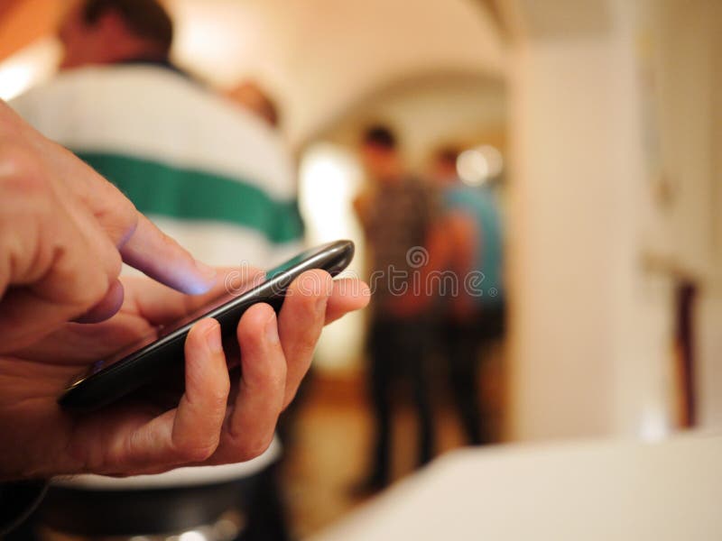 Smartphone hand using stock image. Image of business - 47740673