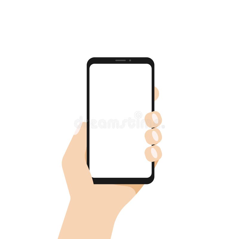 Smartphone in Hand Vector Flat Illustration EPS 10 Stock Vector ...