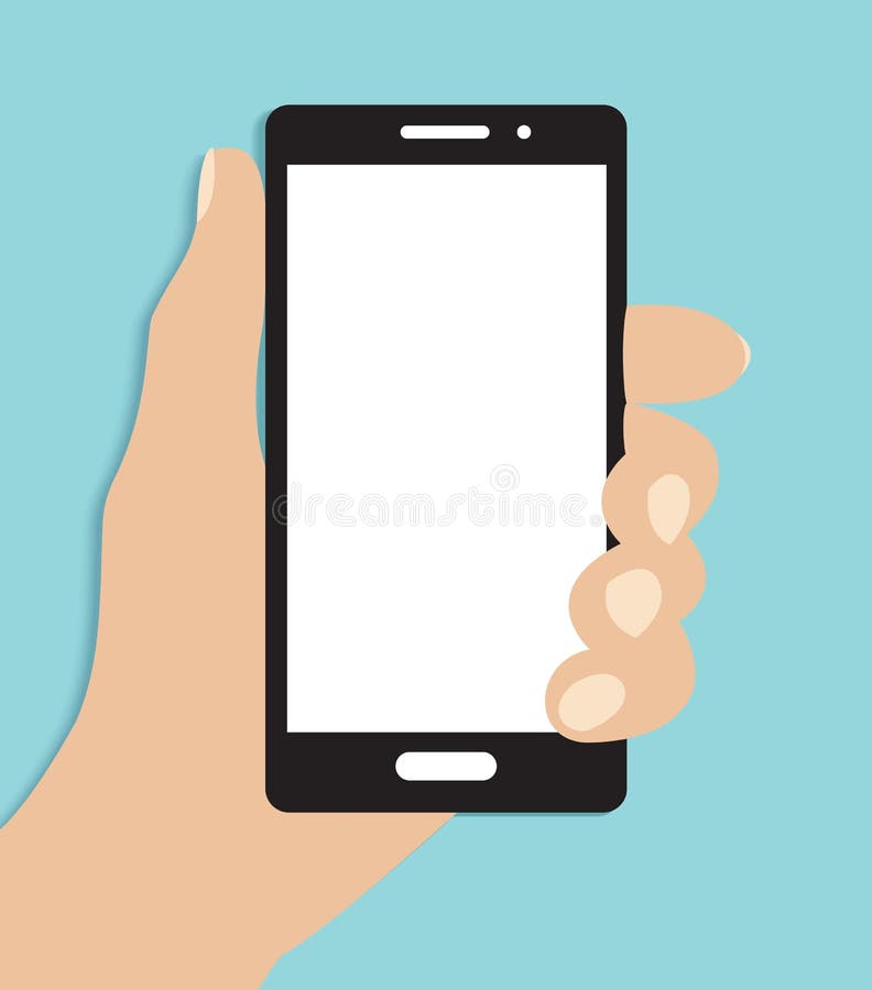 Black Hand Holding Phone, Hand Holding Phone Icon or Logo Stock Vector ...