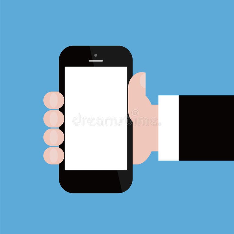 Smartphone in hand stock vector. Illustration of commercial - 41492697