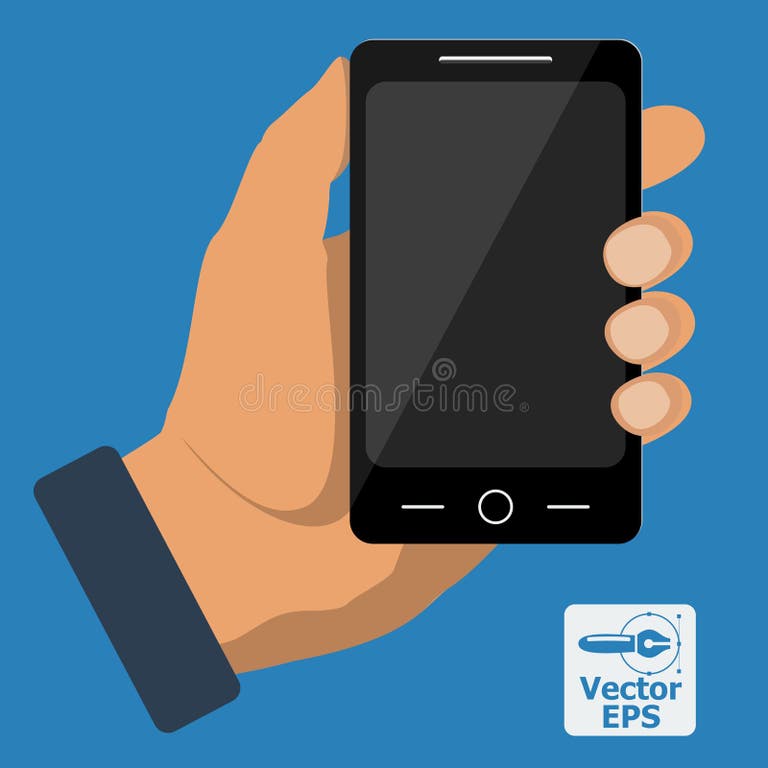 Smartphone in Hand. Vector. Stock Vector - Illustration of handheld ...