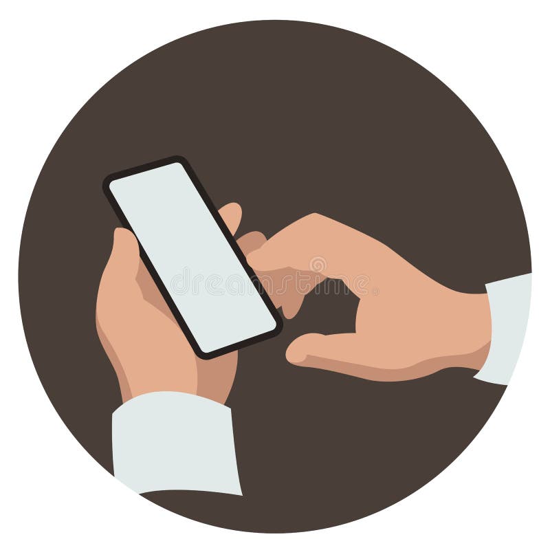 Smartphone in Hands, Vector Illustration, Flat Style Stock Vector ...