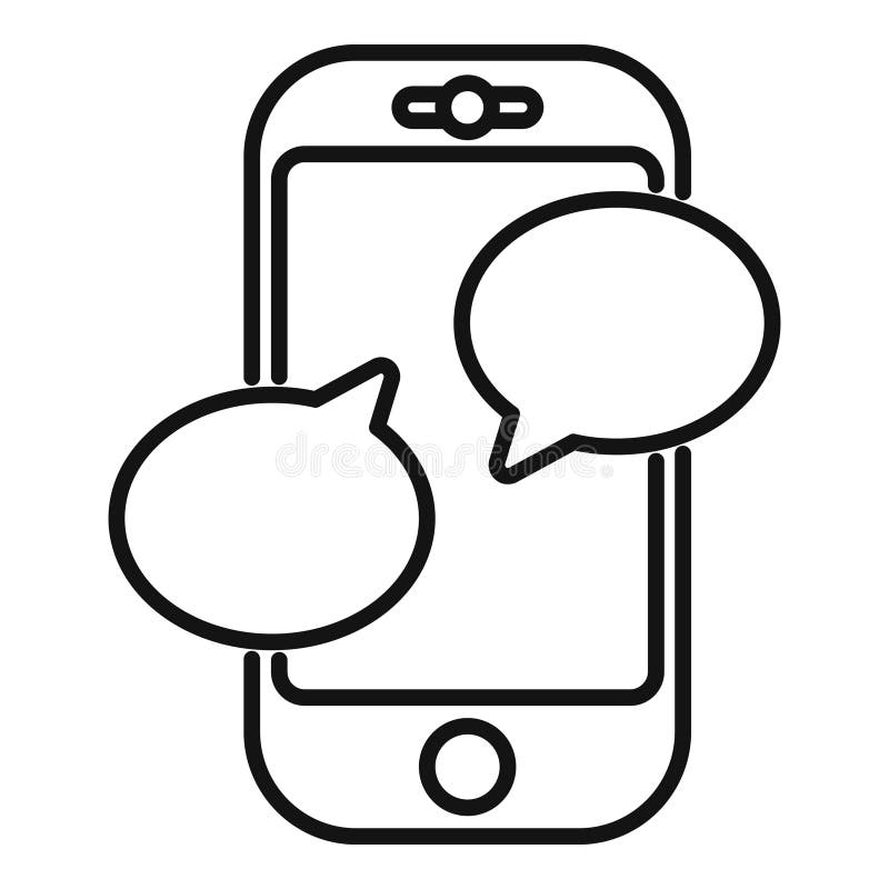 Smartphone Having a Conversation with Two Speech Bubbles Appearing on ...