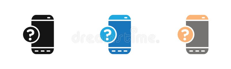 Smartphone Help and Support Icon Line Art Logo Set Stock Illustration ...