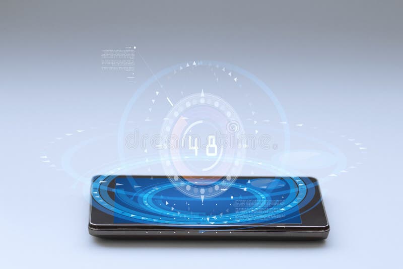 Smartphone and High Tech Background Stock Illustration - Illustration ...