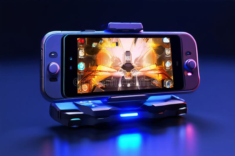 Smartphone Holder for Gaming Stock Illustration - Illustration of ...