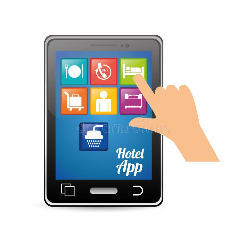 Smartphone and Hotel Digital Apps Design Stock Vector - Illustration of ...