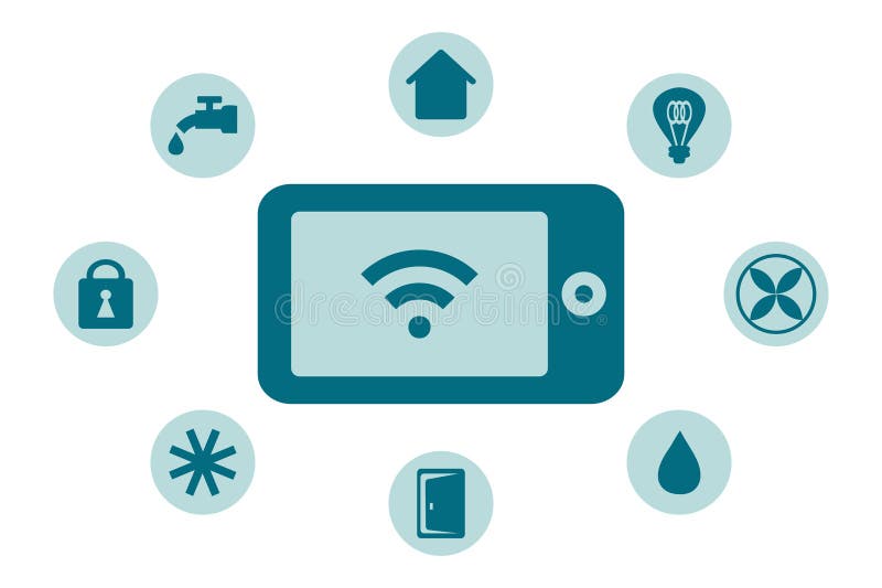 Smartphone House Control System Concept. Digital Home with Automation ...