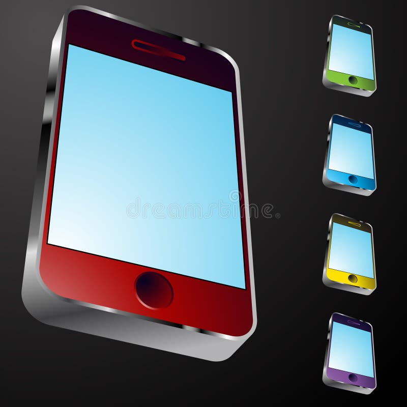 Smartphone Icon Glassy Green Round Button Illustration Stock Vector ...