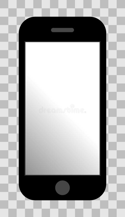 Smartphone Icon - Black with Turned on White Gradient Screen, Isolated ...