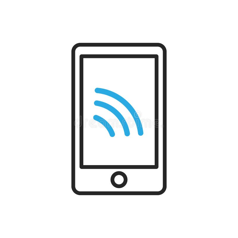 Smartphone Icon. Cellphone with Wireless Network Symbol Stock Vector ...
