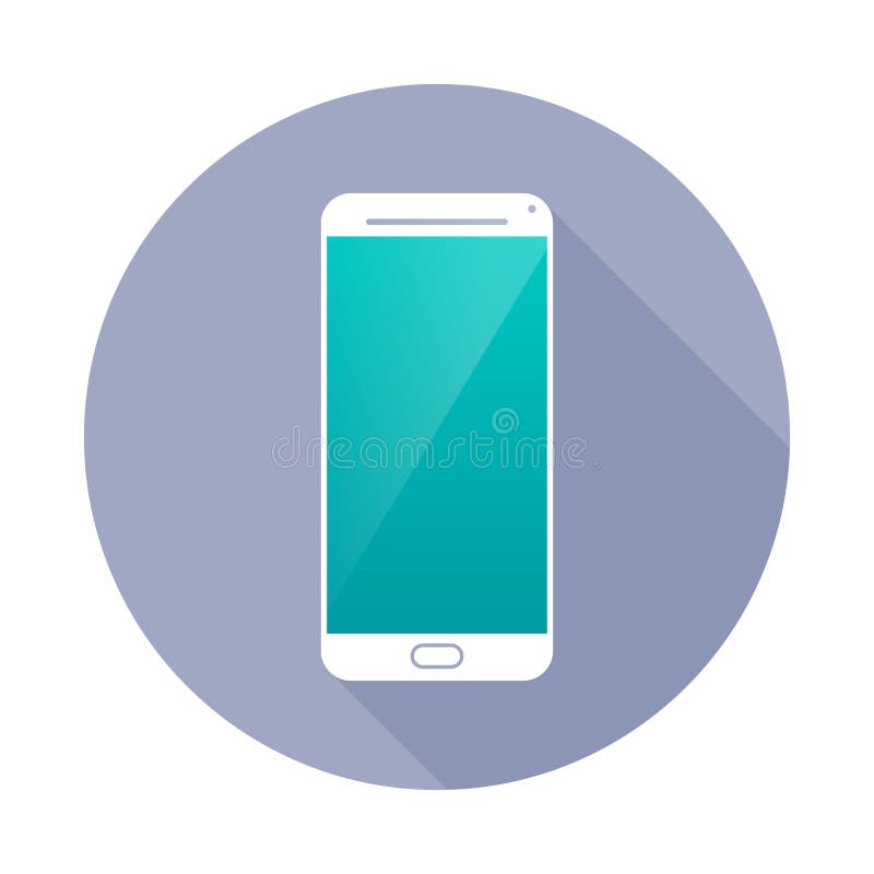 Smartphone icon in circle. stock vector. Illustration of gadget - 45841810