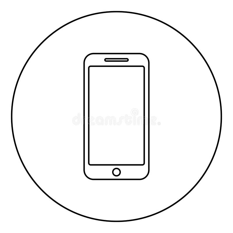 Smartphone Icon in Circle Round Black Color Vector Illustration Flat ...