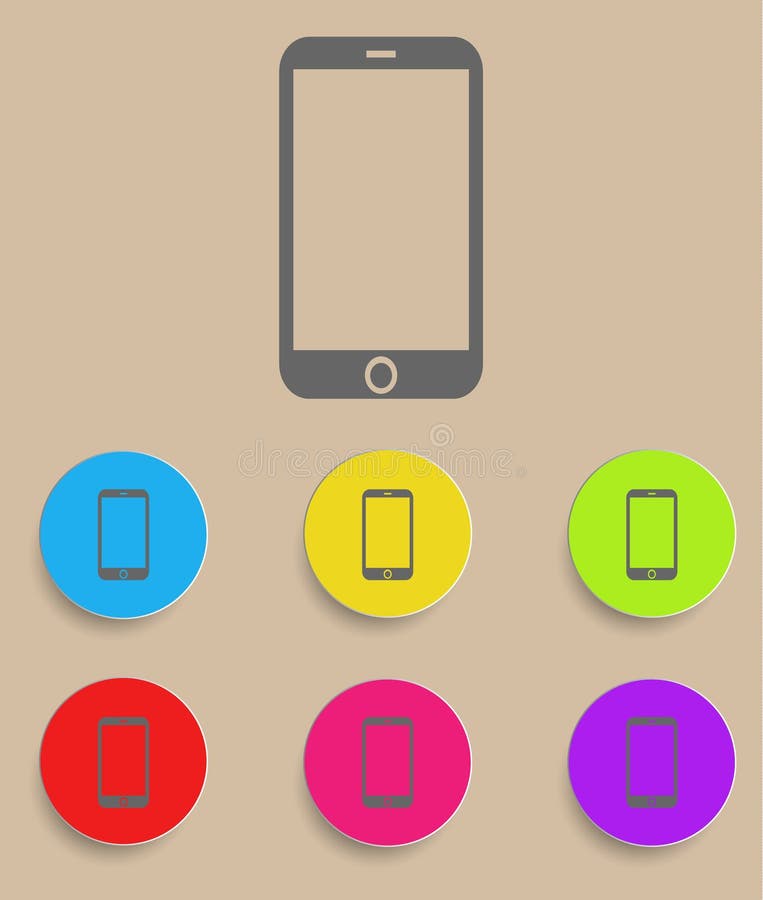 Smartphone Icon with Color Variations, Vector Stock Vector ...