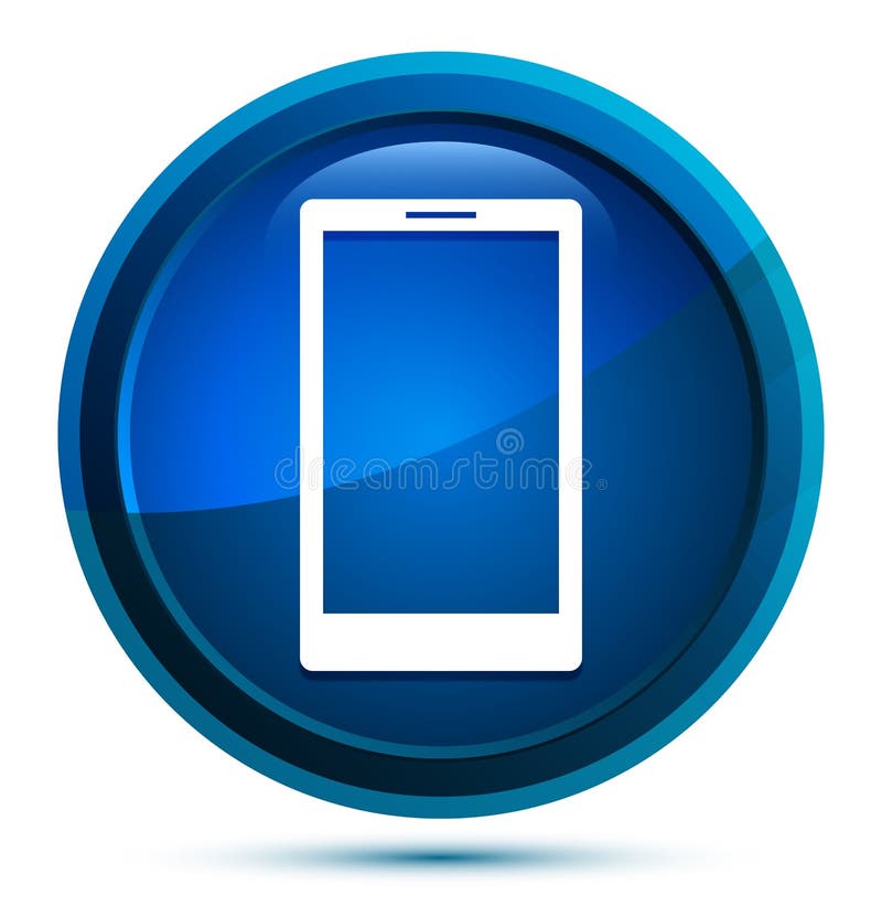 Smartphone Icon Glassy Green Round Button Illustration Stock Vector ...