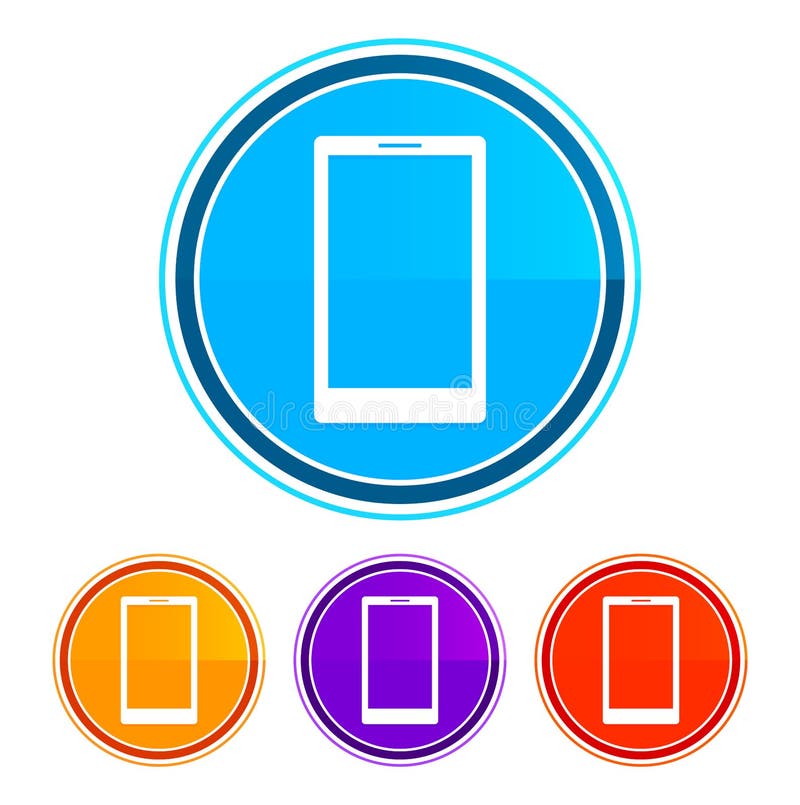 Smartphone Icon Glassy Green Round Button Illustration Stock Vector ...