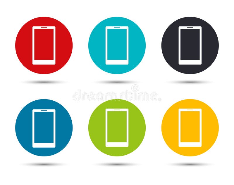 Smartphone Icon Glassy Green Round Button Illustration Stock Vector ...