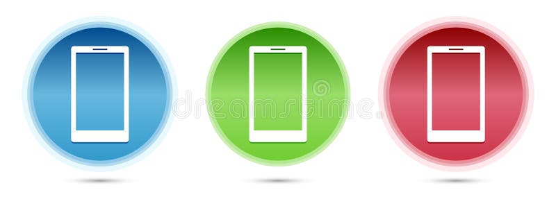 Smartphone Icon Glassy Green Round Button Illustration Stock Vector ...
