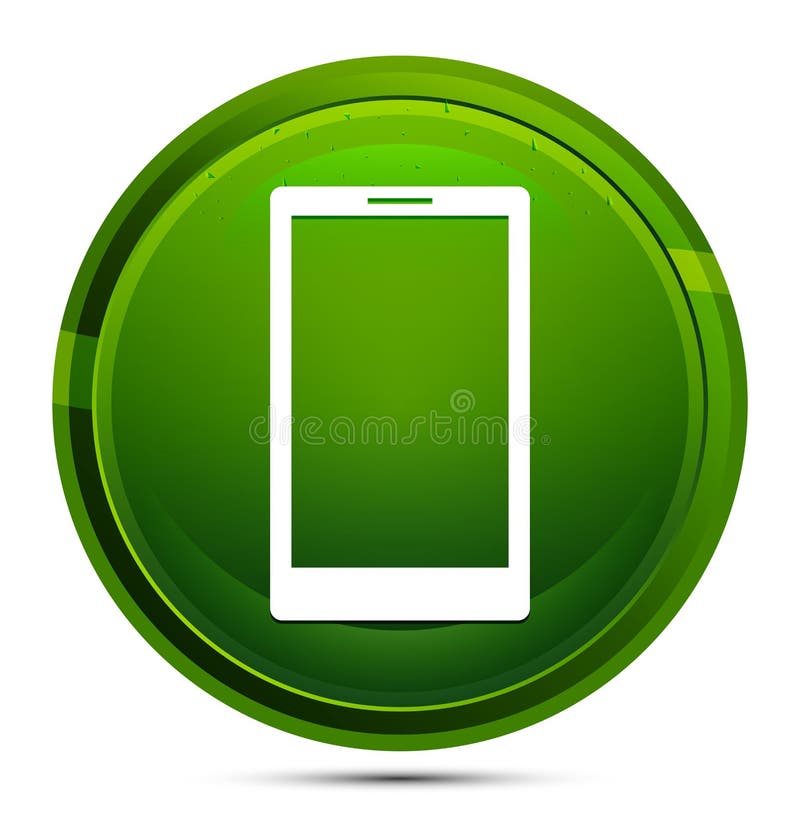 Smartphone Icon Glassy Green Round Button Illustration Stock Vector ...