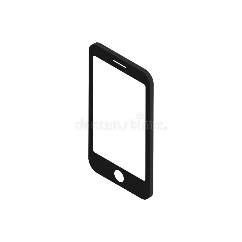 Smartphone Icon in Isometric Style. Mobile Phone Symbol Isolated on ...
