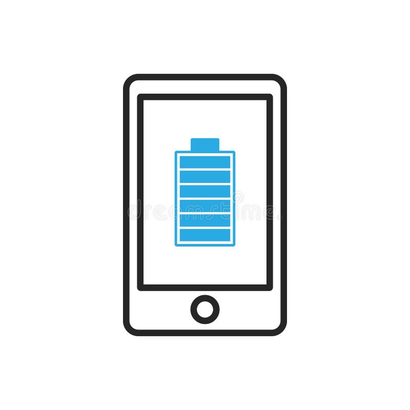 Smartphone Icon. Mobile Battery Status Stock Vector - Illustration of ...