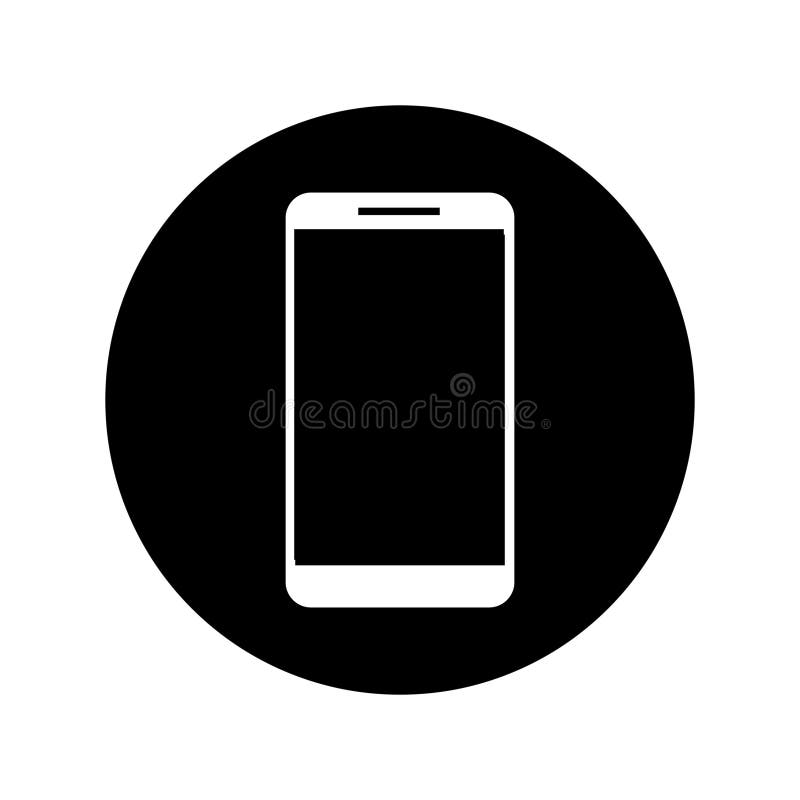 Smartphone Icon. Mobile Device Symbol. Black Circle Background ...