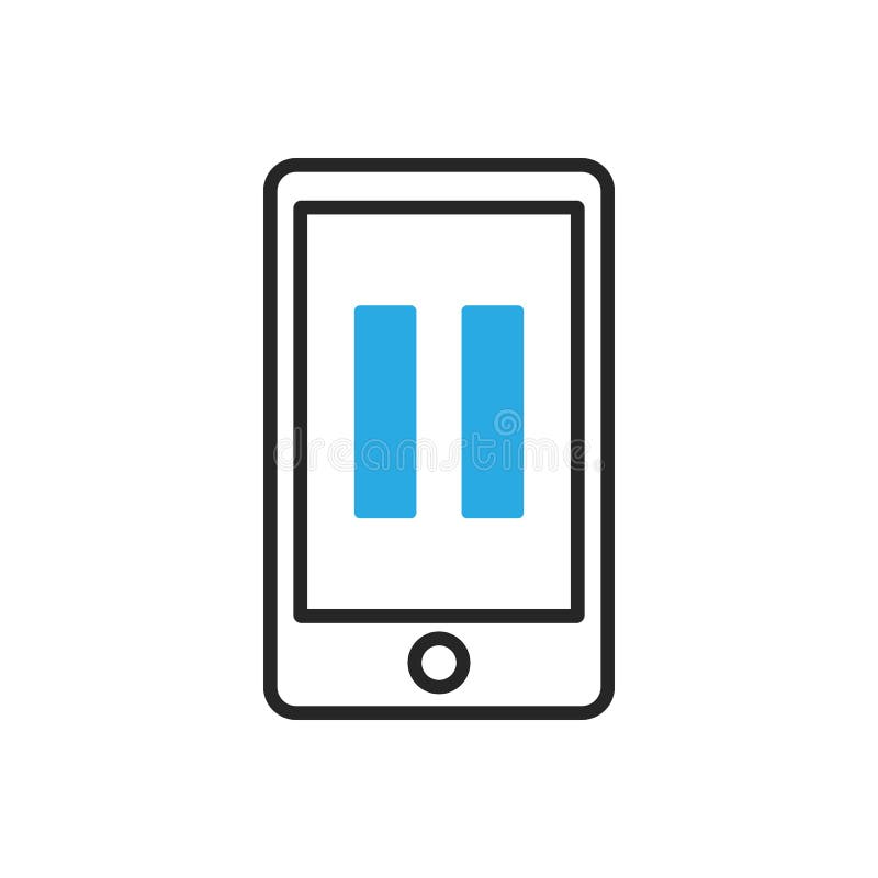 Smartphone Icon. Mobile Media Pause Stock Vector - Illustration of ...