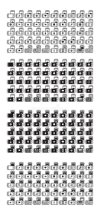 Smartphone Icon Set with Landscape and Portrait View Stock Vector ...